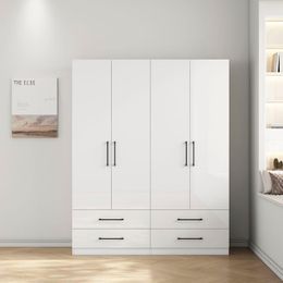 OTTO home Kleiderschrank &raquo;Sylt Schlafzimmerschrank Garderobe Schrank hochglanz&laquo; Dreht&uuml;renschrank mit 4 Schubladen und 4 T&uuml;ren, Schrank in Breite 160 