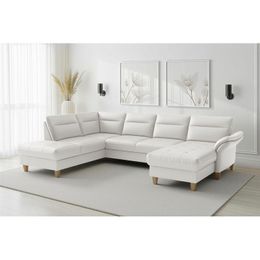 Sit & More sit&more Wohnlandschaft &raquo;Pamela, U-Form, B: 292 cm, Leder&laquo; B/H/T: 292cm x 90cm x 212cm, NaturLEDER , Ottomane links, ohne Bett,ohne Bettkasten,ohne 