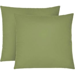 Biberna Kissenbezug &raquo;Michi Feinjersey mit Rei&szlig;verschluss&laquo; verschiedene Gr&ouml;&szlig;en, Feinjersey Kissenh&uuml;lle aus 100% Baumwolle braun Feinjersey, Obermaterial: 100% 