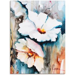 Artland Leinwandbild &raquo;Aquasbl&uuml;ten II&laquo; Blumen 1 Stk. tlg. auf Holzrahmen gespannt beige B/H/T: 45cm x 60cm, Leinwandbild Blumen Hochformat, 1 Stk.
