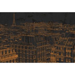 ARCHITECTS PAPER Fototapete &raquo;Atelier 47 View of Paris 1&laquo; Stadt glatt Vlies, Wand, Schr&auml;ge, Decke schwarz Vlies B/L: 4m x 2,7m