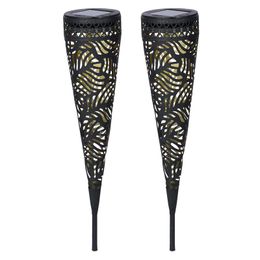 Luxform Gartenleuchte &raquo; Solar Torch Jersey, set of 2&laquo; LED-Modul 1 Stk. Warmwei&szlig; LED-Gartenleuchte, Solarenergie, warmwei&szlig;, aus Metall, IP44 schwarz H: