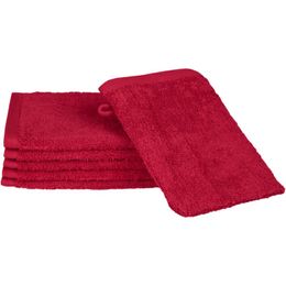Ross Waschhandschuh &raquo;Premium&laquo; 100% Baumwolle rot Frottier B/L: 16cmx22cm, 6 Stk.
