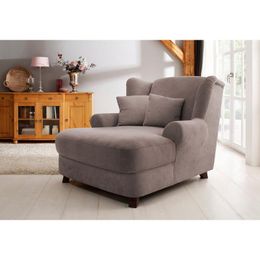 OTTO home XXL-Sessel &raquo;Oase, B: 120 cm, Sitzh&ouml;he: 50 cm - OTTO. Verl&auml;ssliche Qualit&auml;t.&laquo; Loungesessel mit 2 Zierkissen & Massivholzf&uuml;&szlig;e grau Luxus-