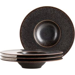 M&auml;ser M&Auml;SER Pastateller &raquo;Gourmetteller Powerful, aus Porzellan&laquo; Geschirr-Set, Teller Set schwarz Porzellan 25cm