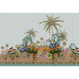 Livingwalls living walls Fototapete &raquo;Walls by Patel Oriental Garden&laquo; glatt Vlies, Wand blau Vlies B/L: 4m x 2,7m