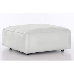 Musterring Hocker &raquo;LUCIA&laquo; wei&szlig; Flachgewebe VALMONT (60% Baumwolle/40% Leinen);Leder PURO, pigmentiertes Leder;Microfaser CRONA (100% Polyester);Flachgewebe 