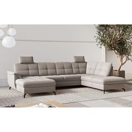 Sit & More sit&more Wohnlandschaft &raquo;Zora&laquo; wahlweise mit Schlaffunktion und Bettkasten grau 95% Polyester 5% Polyamid B/H/T: 319cm x 92cm x 212cm, Flachgewebe 