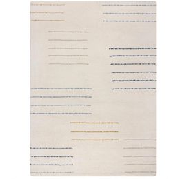 FLAIR RUGS Wollteppich &raquo;Dottie Geometric&laquo; rechteckig 6 mm H&ouml;he nat&uuml;rlich w&auml;rmeisolierend, Wolle, handgewebt, Scandi, Wohnzimmer bunt Kunstfaser, Wolle