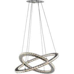 Searchlight LED Pendelleuchte &raquo;Clover 2Lt LED-Ringleuchte - Chrom und klares Glas&laquo; LED-Modul 1 Stk. H: 7cm, 1 Stk.