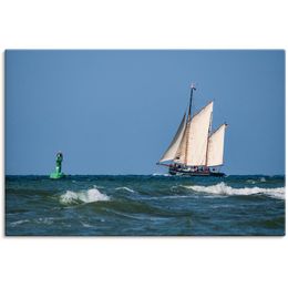 Artland Leinwandbild &raquo;Segelschiff auf der Ostsee&laquo; Boote & Schiffe 1 Stk. tlg. auf Holzrahmen gespannt blau Leinwand B/H/T: 60cm x 40cm, Leinwandbild Boote & 