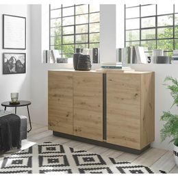 Home Affaire Sideboard &raquo;CLAiR Sideboard 52&laquo; Breite 138 cm braun B/H/T: 138cm x 91cm x 40cm, 3 Stk.