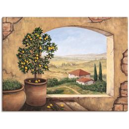 Artland Wandbild &raquo;Fenster in der Toskana&laquo; Fensterblick 1 Stk. tlg. als Alubild, Leinwandbild, Poster, Wandaufkleber in verschied. Gr&ouml;&szlig;en beige B/H/T: 120cm x 