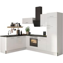Optifit K&uuml;che &raquo;Klara&laquo; 200 x 270 cm breit, wahlweise mit E-Ger&auml;ten schwarz-wei&szlig; B/H/T: 270cm x 60cm, ohne E-Ger&auml;te