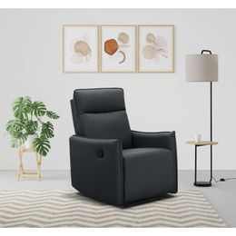 Relaxsessel &raquo;Lugo, TV-Sessel, Sessel Wohnzimmer mit Schlaffunktion,&laquo; Loungesessel mit manueller Relaxfunktion schwarz 100% Polyurthan Kunstleder, B/H/