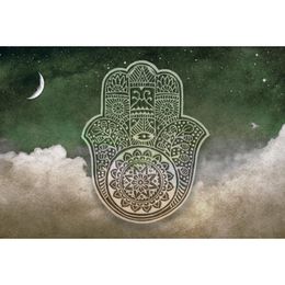 ARCHITECTS PAPER Fototapete &raquo;Atelier 47 Hamsa 2&laquo; orientalisch glatt Vlies, Wand, Schr&auml;ge, Decke gr&uuml;n Vlies B/L: 4m x 2,7m