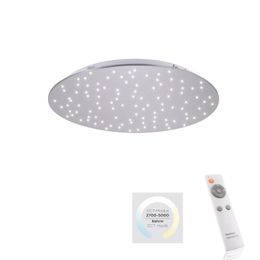 JUST LIGHT LED Deckenleuchte &raquo;SPARKLE&laquo; LED-Board 1 Stk. warmwei&szlig; - kaltwei&szlig; CCT - &uuml;ber Fernbedienung grau 1, &Oslash; 48cm, 1 Stk.