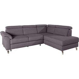 Sit & More sit&more Ecksofa &raquo;Arngast L-Form&laquo; inklusive Kopfteilverstellung und Federkern grau B/H/T: 245cm x 84cm x 194cm, Struktur, Ottomane rechts,mit 