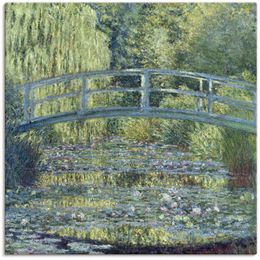 Artland Leinwandbild &raquo;Der Seerosenteich, Harmonie in Gr&uuml;n&laquo; Gartenbilder 1 Stk. tlg. auf Holzrahmen gespannt gr&uuml;n Leinwand B/H/T: 100cm x 100cm, Leinwandbild 