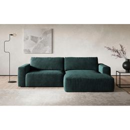COTTA Ecksofa &raquo;Lasso L-Form, B: 288 cm&laquo; XL-Sofa mit Wellenunterfederung gr&uuml;n 88% Polyester, 12% Polyamid B/H/T: 288cm, Cord, Recamiere rechts