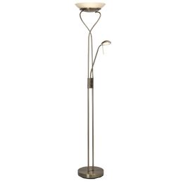 Brilliant LED Deckenfluter &raquo;Ollie&laquo; LED-Modul Lesearm, H 180cm, dimmbar, 2500lm, warmwei&szlig;, antik messingfarben grau 2, &Oslash; 32cm H: 180cm
