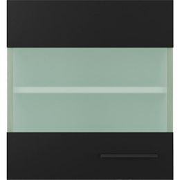 Flex-Well Glash&auml;ngeschrank &raquo;Capri&laquo; 1 Stk. tlg. (B x H x T) 50 x 54,8 x 32 cm, mit Stollenglast&uuml;r schwarz Holzwerkstoff, Milchglas Endgrain Oak, B/H/T: 50cm x 