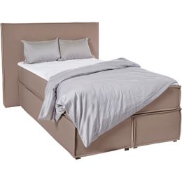 LeGer Home by Lena Gercke Boxspringbett &raquo;Yuma&laquo; incl. Topper, in 4 Breiten, 3 Matratzenarten und je 2 H&auml;rtegraden grau 100% Polyester Liegefl&auml;che B/L: 