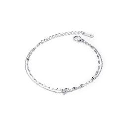 Firetti Damen Armband &raquo;Schmuck Geschenk Armschmuck Armkette Schiffsankerkette&laquo; mit Zirkonia (synth.) silber 23cm, Edelstahl