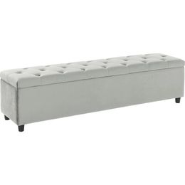 Home Affaire Bettbank &raquo;Relaxy&laquo; gesteppt, mit Staufach grau Holzwerkstoff, Massivholz, Polyester B/H/T: 140cm x 41,5cm x 40cm, Luxus-Microfaser