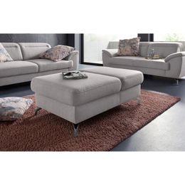 Sit & More sit&more Hocker &raquo;Percy&laquo; Fu&szlig;h&ouml;he 12 cm, mit Klappfunktion, wahlweise in 2 Fu&szlig;farben grau B/H/T: 114cm x 43cm x 71cm, Feinstruktur,mit satiniertem 