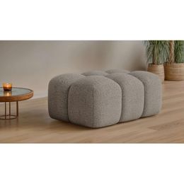 OTTO home Polsterhocker &raquo;KALLIE Sitzhocker, Bubble-Optik, Ma&szlig;e B/T/H: 90/60/44 cm&laquo; moderne Steppung, hoher Sitzkomfort und modernes Design beige 100% 