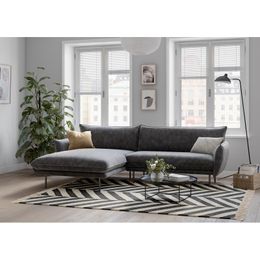 OTTO home Ecksofa &raquo;Stine L-Form&laquo; Besonderes Design durch Kissenoptik und Keder grau Struktur (100% Polyester);Struktur weich (85% Polyester/15% Nylon)