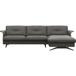 FLEXLUX Ecksofa &raquo;Glow, super bequem durch hochwertigem Sitzaufbau mit Federkern, L-Form&laquo; Modernes skandinavisches Design grau 100% Echteder B/H/T: 