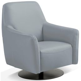 Egoitaliano Sessel &raquo;Felicity Drehsessel mit Wippfunktion, kompakt und bequem, Loungesessel&laquo; Solit&auml;rsessel drehbar mit Wipp-Funktion blau Leder NUVOLE (Echtes 