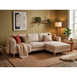 Home Affaire Ecksofa &raquo;Booster, whlw. mit Schlaffunktion & Bettkasten, Fu&szlig; Buche lackiert&laquo; Recamiere beidseitig montierbar, L-Form, in Cord & Struktur,