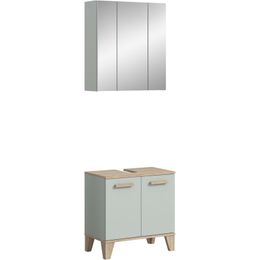 Welltime Badm&ouml;bel-Set &raquo;MINTTU, 2-teilige moderne Badkombination im SCANDI-Look&laquo; bestehend aus: Waschbeckenunterschrank & Spiegelschrank, 2 Stk. tlg. B