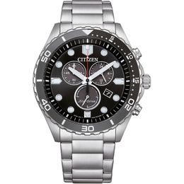 Citizen Herren Chronograph Armbanduhr, Herrenuhr, Solar, Stoppfunktion, Edelstahlarmband silber Einheitsgr&ouml;&szlig;e