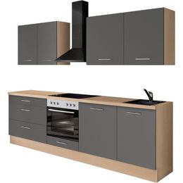 IMPULS K&Uuml;CHEN K&uuml;chenzeile &raquo;"Kopenhagen", Ausrichtung w&auml;hlbar, Schubk&auml;sten mit Soft-Close&laquo; Set, vormontiert, wahlweise mit E-Ger&auml;ten, Breite 260 cm B/H