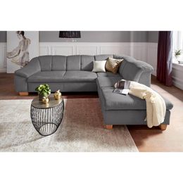 Sit & More sit&more Ecksofa &raquo;Santo L-Form&laquo; mit Federkern, wahlweise mit Schlaffunktion und Stauraum grau B/H/T: 272cm x 82cm x 206cm, Luxus-Microfaser ALTARA 