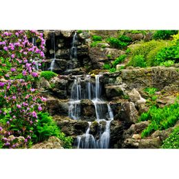 papermoon Fototapete &raquo;Cascading Waterfall&laquo; glatt bunt Vlies B/L: 1,5m x 1,11m, Bahnen: 7 Stk.