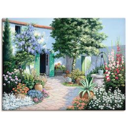 Artland Wandbild &raquo;Ein kleines Paradies&laquo; Garten 1 Stk. tlg. als Leinwandbild, Poster in verschied. Gr&ouml;&szlig;en gr&uuml;n Leinwand B/H/T: 120cm x 90cm, Leinwandbild 