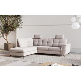 Sit & More sit&more Ecksofa &raquo;Zora&laquo; wahlweise mit Schlaffunktion und Bettkasten grau 100% Polyester B/H/T: 244cm x 92cm x 212cm, Luxus-Microfaser Euphoria, 