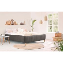 Home Affaire Polsterbett &raquo;Tarje&laquo; in 5 Breiten, auch in &Uuml;berl&auml;nge 220 cm, incl. Roll-Lattenrost grau Struktur fein (100% Polyester) Liegefl&auml;che L&auml;nge B