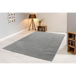 Astra Teppich &raquo;Domaso 250&laquo; rechteckig 18 mm H&ouml;he pastell Farben, weiche Haptik, uni, leichter Glanz,Wohnzimmer blau Kunstfaser B : 160cm 1 Stk., 18mm,