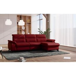 Sit & More sit&more Ecksofa &raquo;Astoria L-Form&laquo; wahlweise mit motorischer Relaxfunktion rot 100% Polyester B/H/T: 260cm x 91cm x 175cm, Luxus-Microfaser ALTARA 