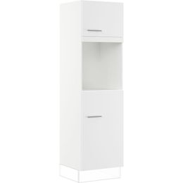 IMPULS K&Uuml;CHEN Backofen/K&uuml;hlumbauschrank &raquo;"Valencia & Tirana", Breite/H&ouml;he: 60/205,1 cm&laquo; vormontiert, mit Dreht&uuml;ren wei&szlig; Dekorfolie, Holzwerkstoff Wei&szlig;
