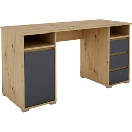 ByLiving Schreibtisch &raquo;Lobo&laquo; Breite 138 cm, Computertisch mit Schubladen, im modernen Design braun B/H/T: 138cm x 75cm x 55cm