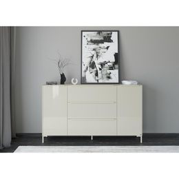 set one by Musterring Sideboard &raquo;Reno&laquo; 1 Stk. tlg. Mit Winkelfu&szlig; in diversen Farben, 108 cm H&ouml;he & Farbauswahl beige Glas, Holzwerkstoff B/H/T: 182cm 