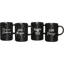 Ritzenhoff & Breker Becher &raquo;Svart&laquo; 330 ml, 4-teilig schwarz Porzellan &Oslash; 8cm x 11cm, 330ml, 4 Stk.