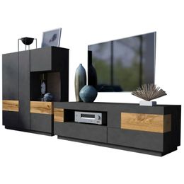 OTTO home Wohnwand &raquo;SILKE&laquo; Set, 2 Stk. tlg. grau B/H/T: 290cmcm